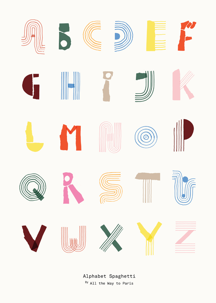 Alphabet Spaghetti - Colourful by Paper Collective — The Modern Shop